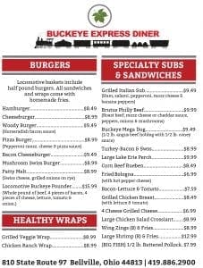 Buckeye Express Diner Menu - Woodchuck Arts Creative Design